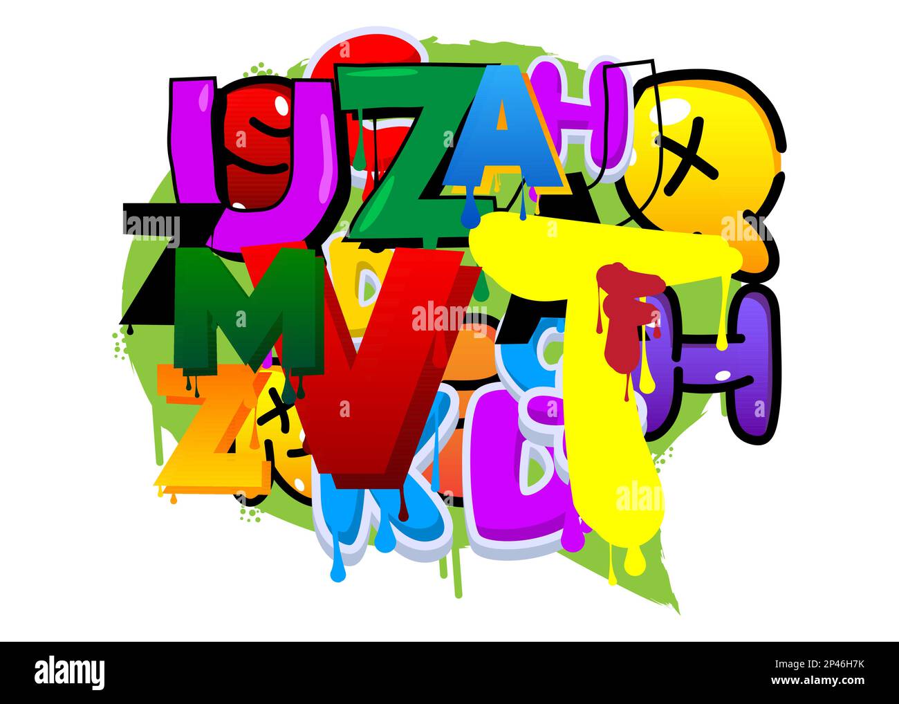 Graffiti letters alphabet hi-res stock photography and images - Alamy