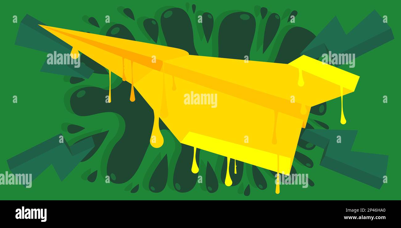 Graffiti Paper Airplane. Abstract modern street art decoration ...