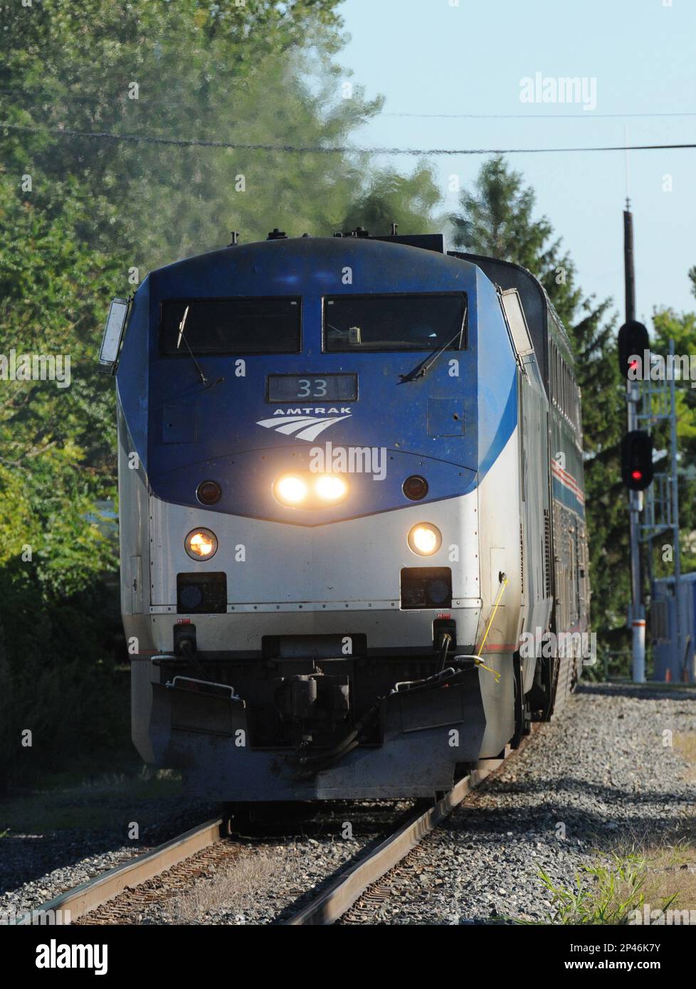 Amtrak's Pere Marquette passenger train arrives at the St. Joseph, Mich ...