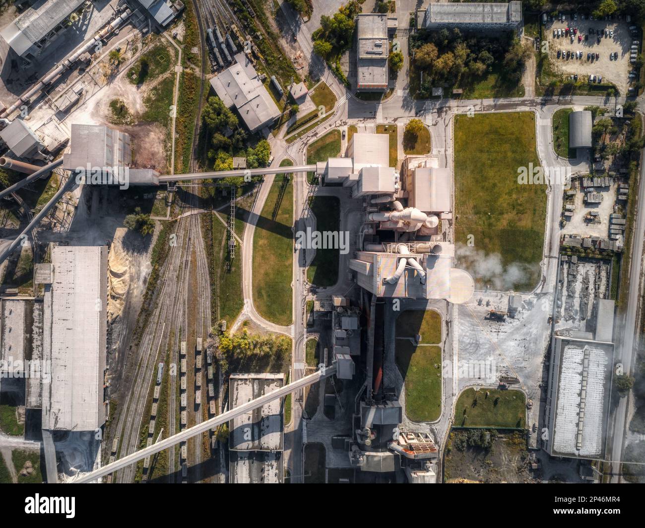 Cement plant in process manufacturing clinker cement product Stock ...