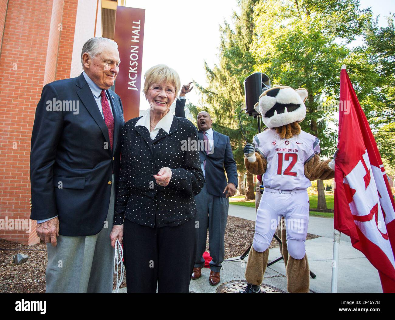 Keith and Turi Ann Jackson pose for a photo while Washington State ...