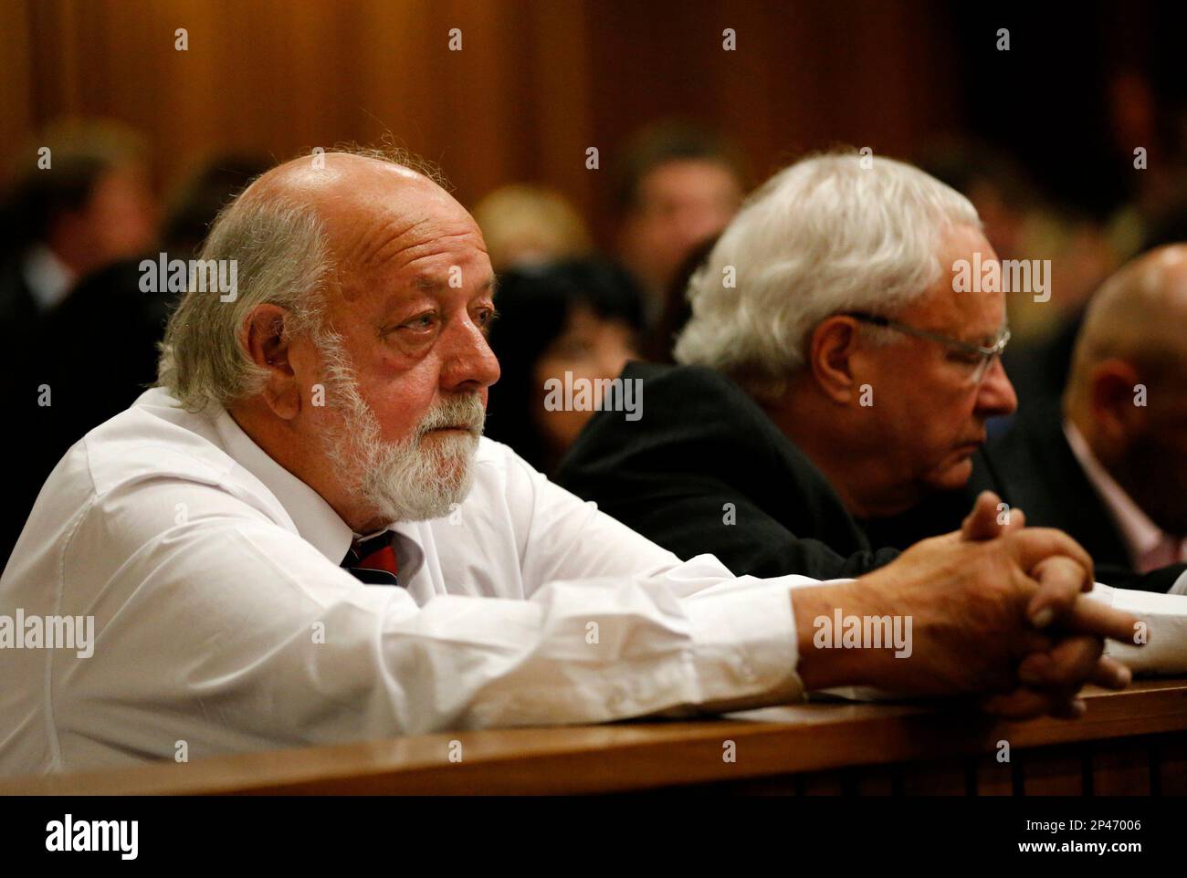 Father of the late Reeva Steenkamp, Barry Steenkamp, sits in court at ...