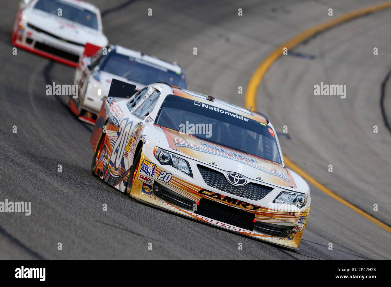 Matt Kenseth (20), Joey Logano (22) and Kyle Larson (42) during the ...