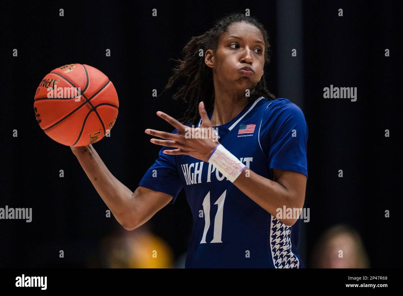 High Point guard Jordan Edwards (11) passes the ball during the Big ...