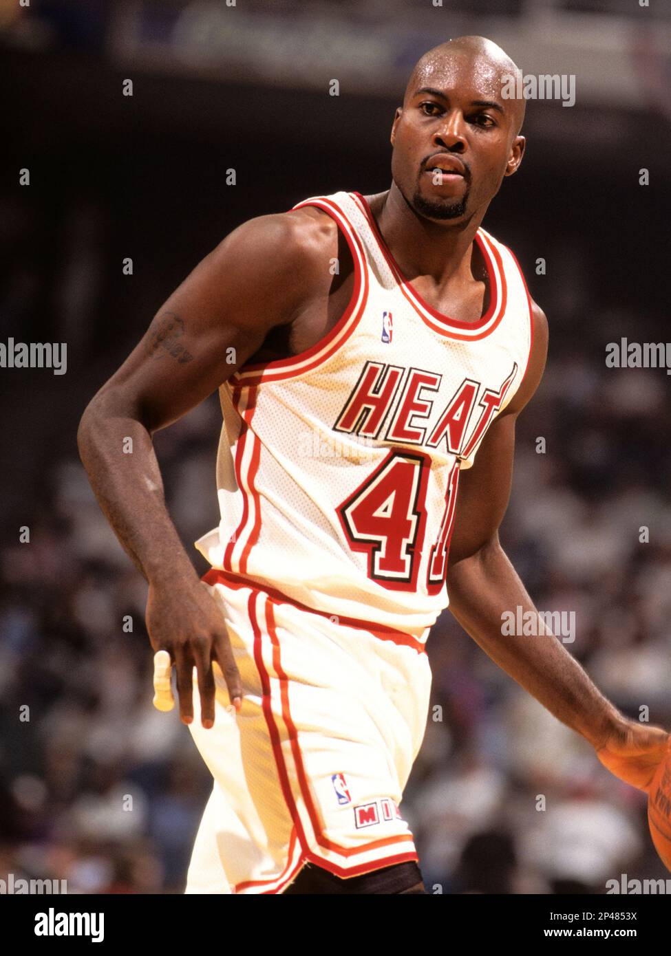 Miami Heat forward Glen Rice sets for play at Miami Arena in Miami. (AP ...
