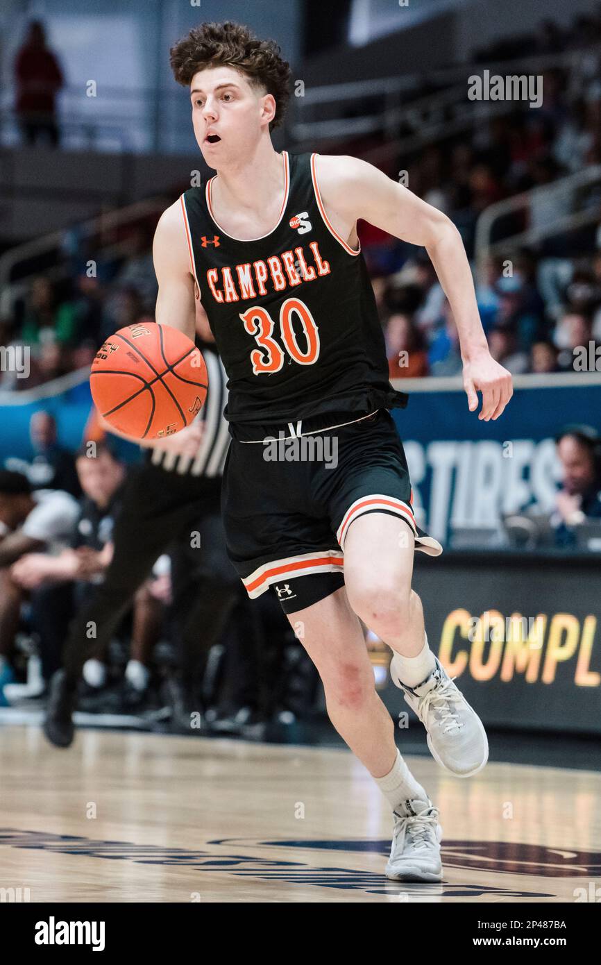 Campbell guard Anthony Dell'Orso (30) brings the ball up court against ...