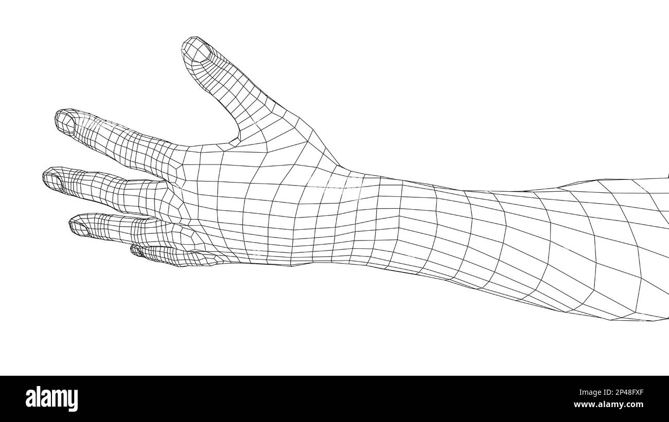 Open palm hand gesture of male hand Stock Photo - Alamy