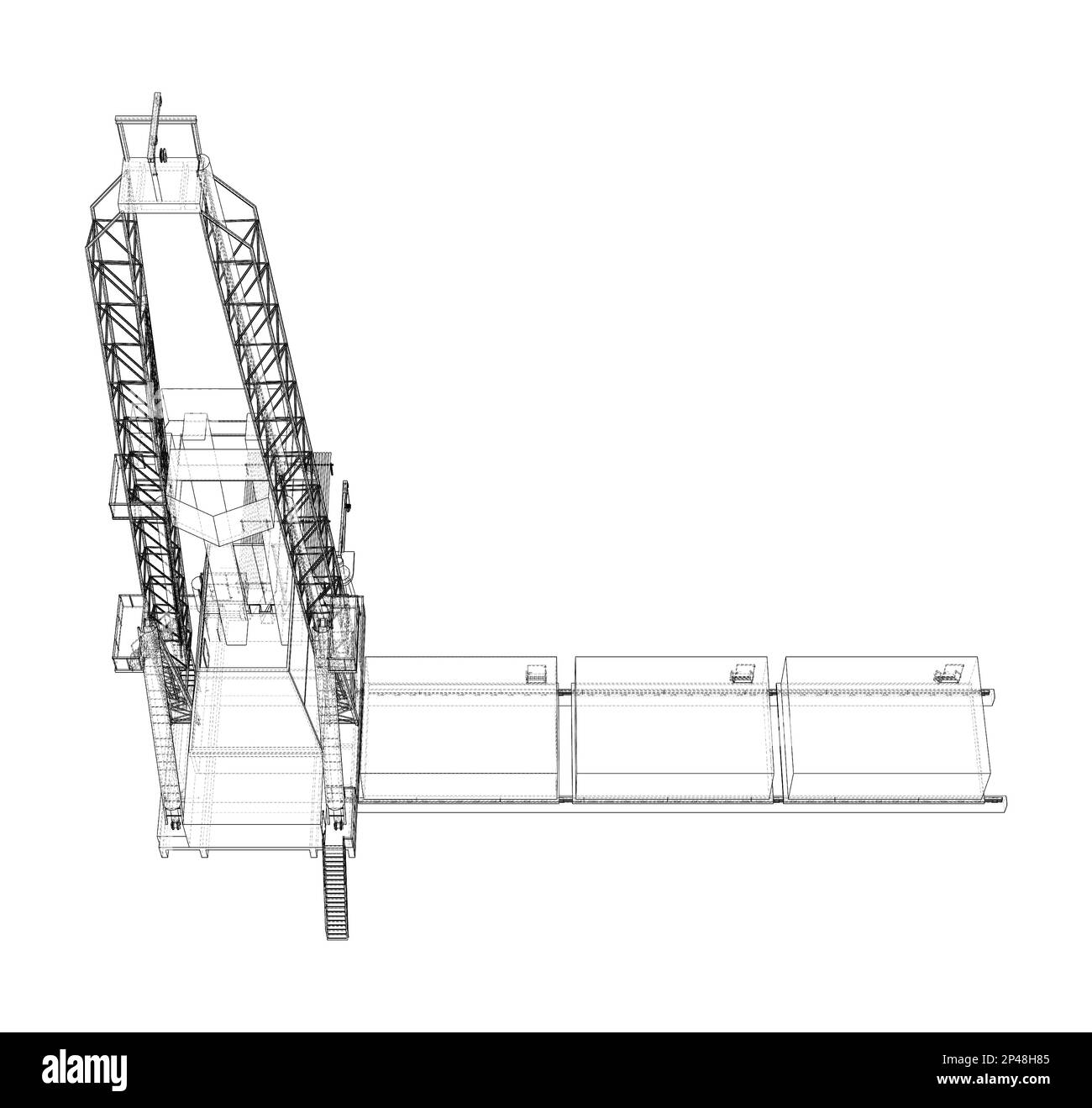 Oil rig. Wire-frame style Stock Photo - Alamy