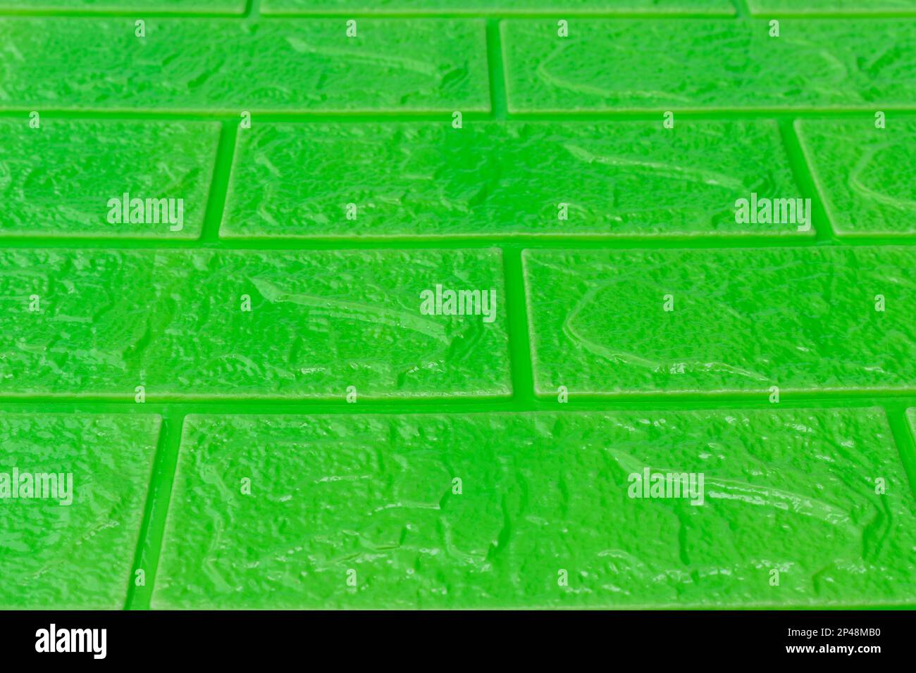 Green brick tile wall hi-res stock photography and images - Alamy