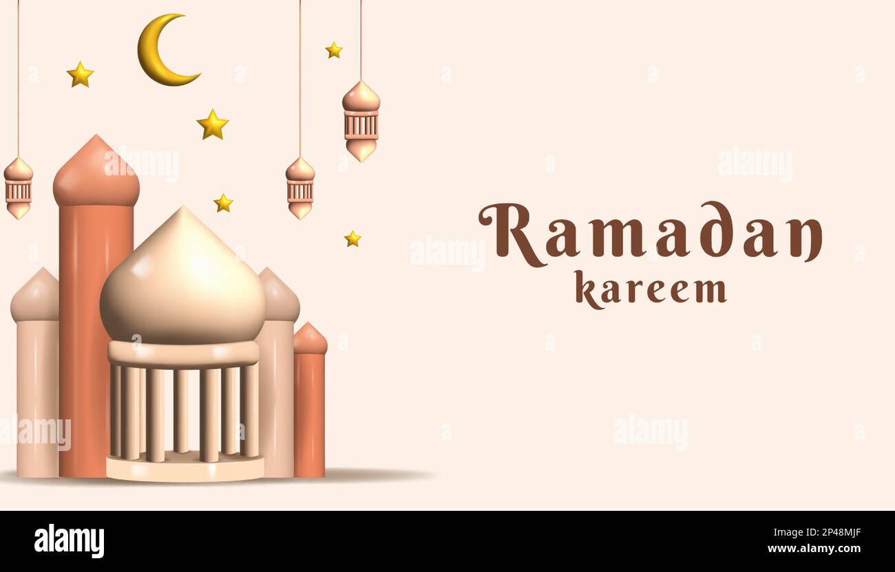 ramadan kareem vector background. holy ramadan month in Islam. 3d ...