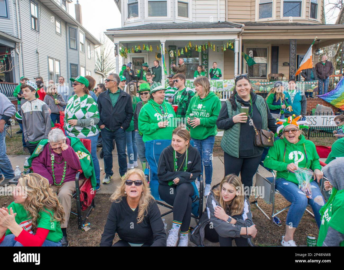 Gloucester City, United States. 05th Mar, 2023. A large group watches ...