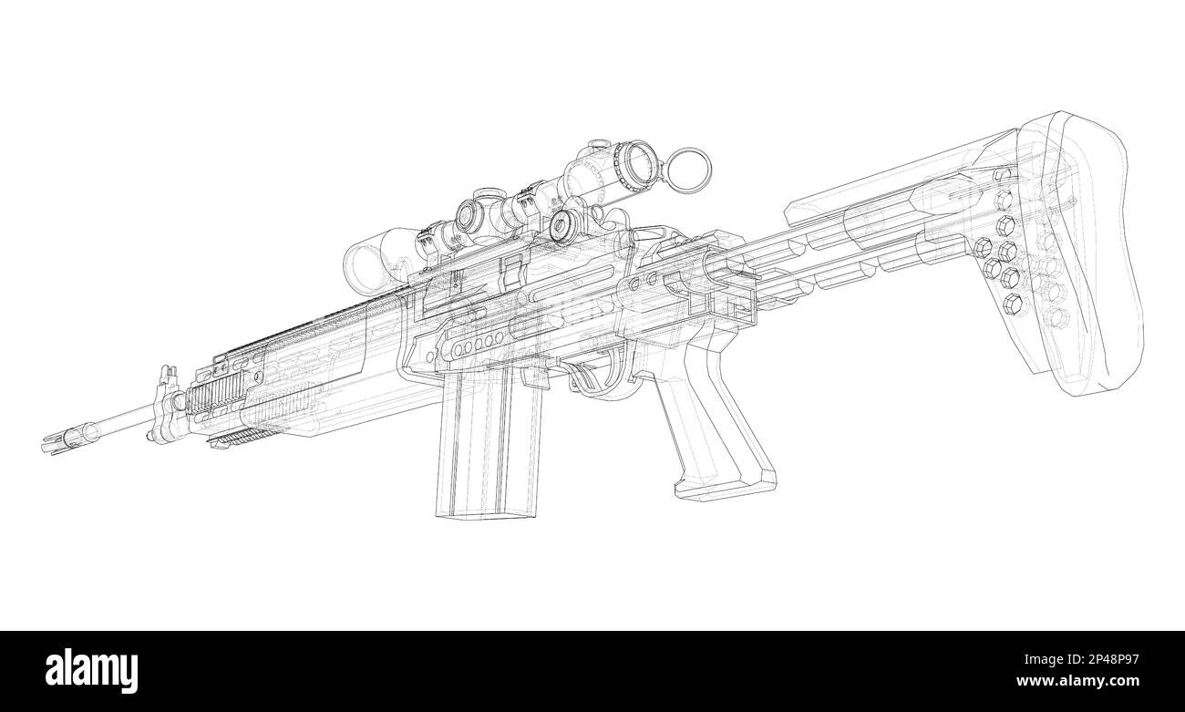 Machine Gun. 3d illustration Stock Photo - Alamy