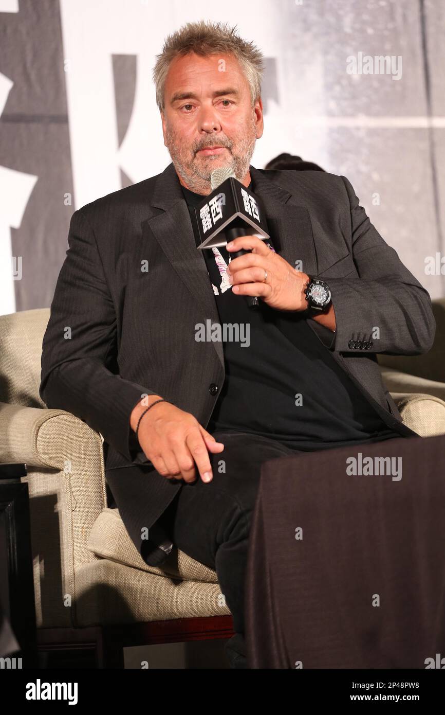 Director Luc Besson and actress Scarlett Johansson attend press ...