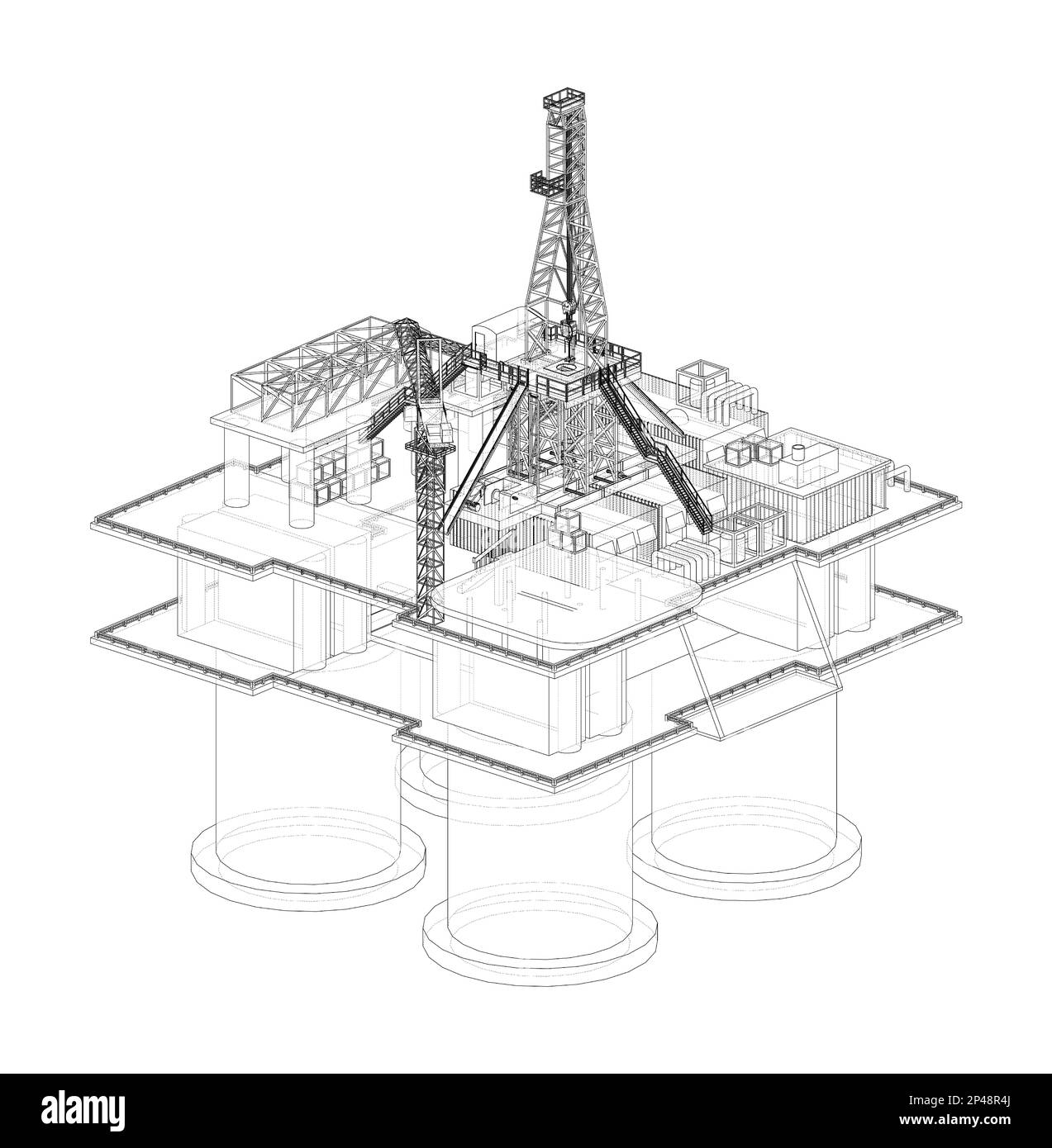 Offshore Oil Rig. 3d illustration Stock Photo - Alamy