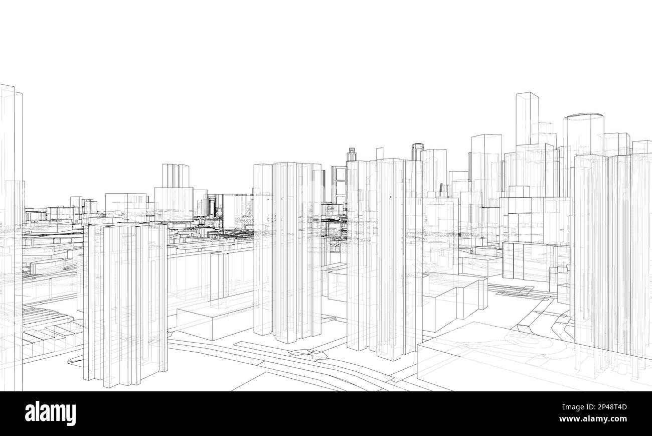 City view. Buildings and streets Stock Photo - Alamy