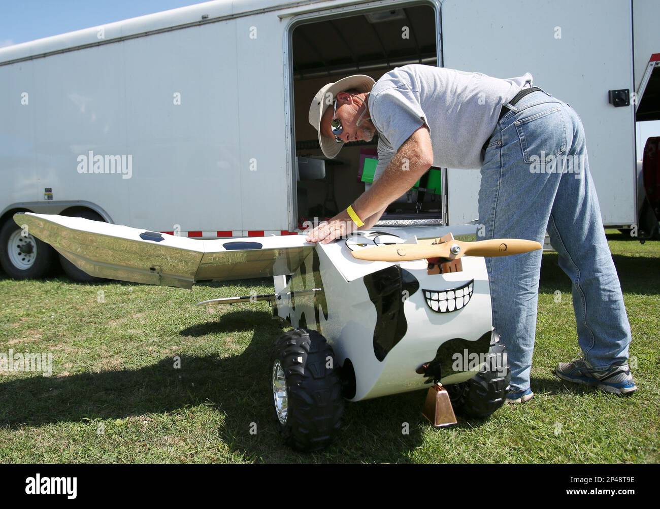 In a Saturday, Aug. 16, 2014 photo, pilot Laine Stahr of Doniphan, Neb ...