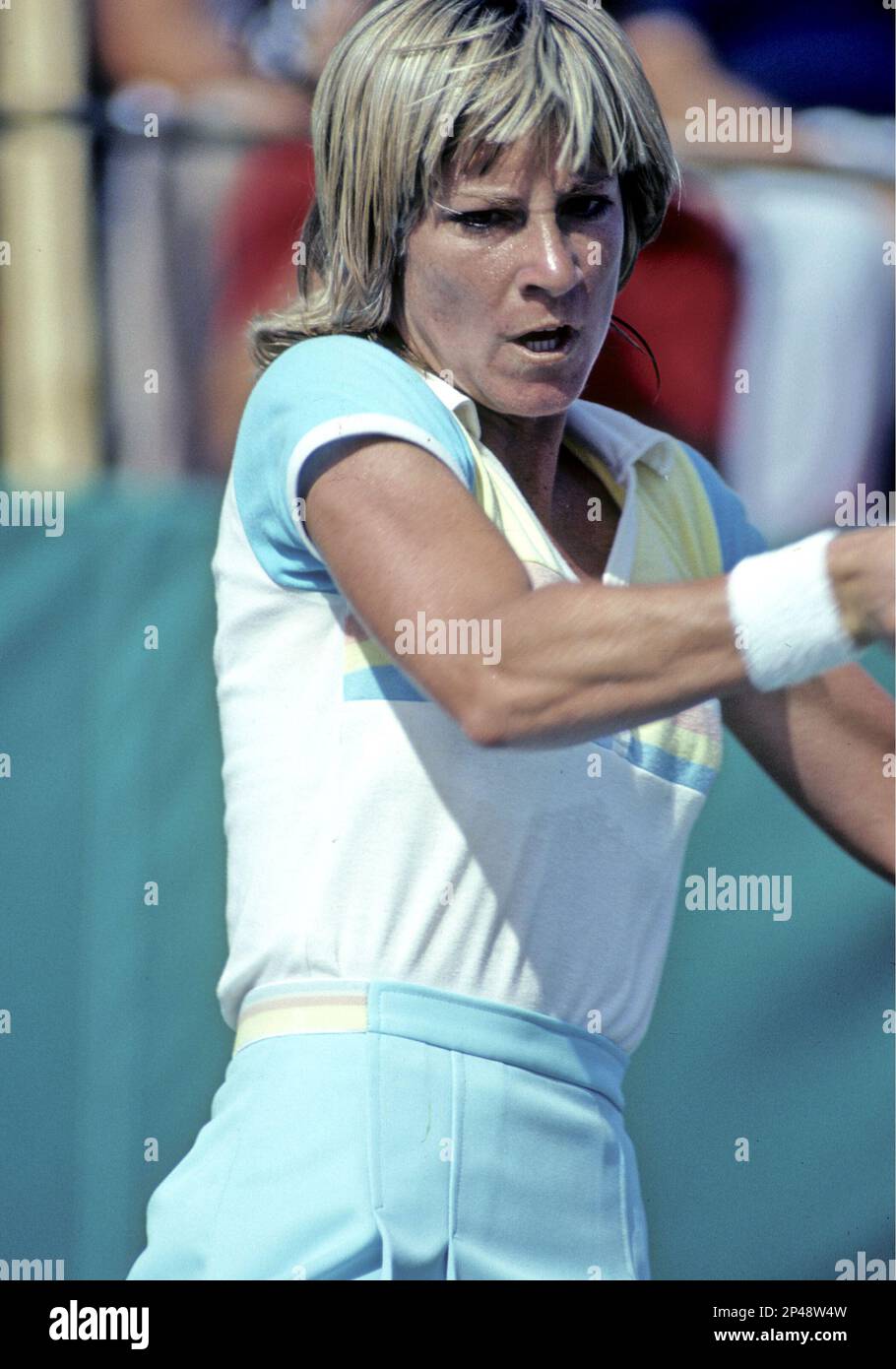 Chris Evert competes in the Lipton Tennis Tournament in 1980. (AP Photo ...