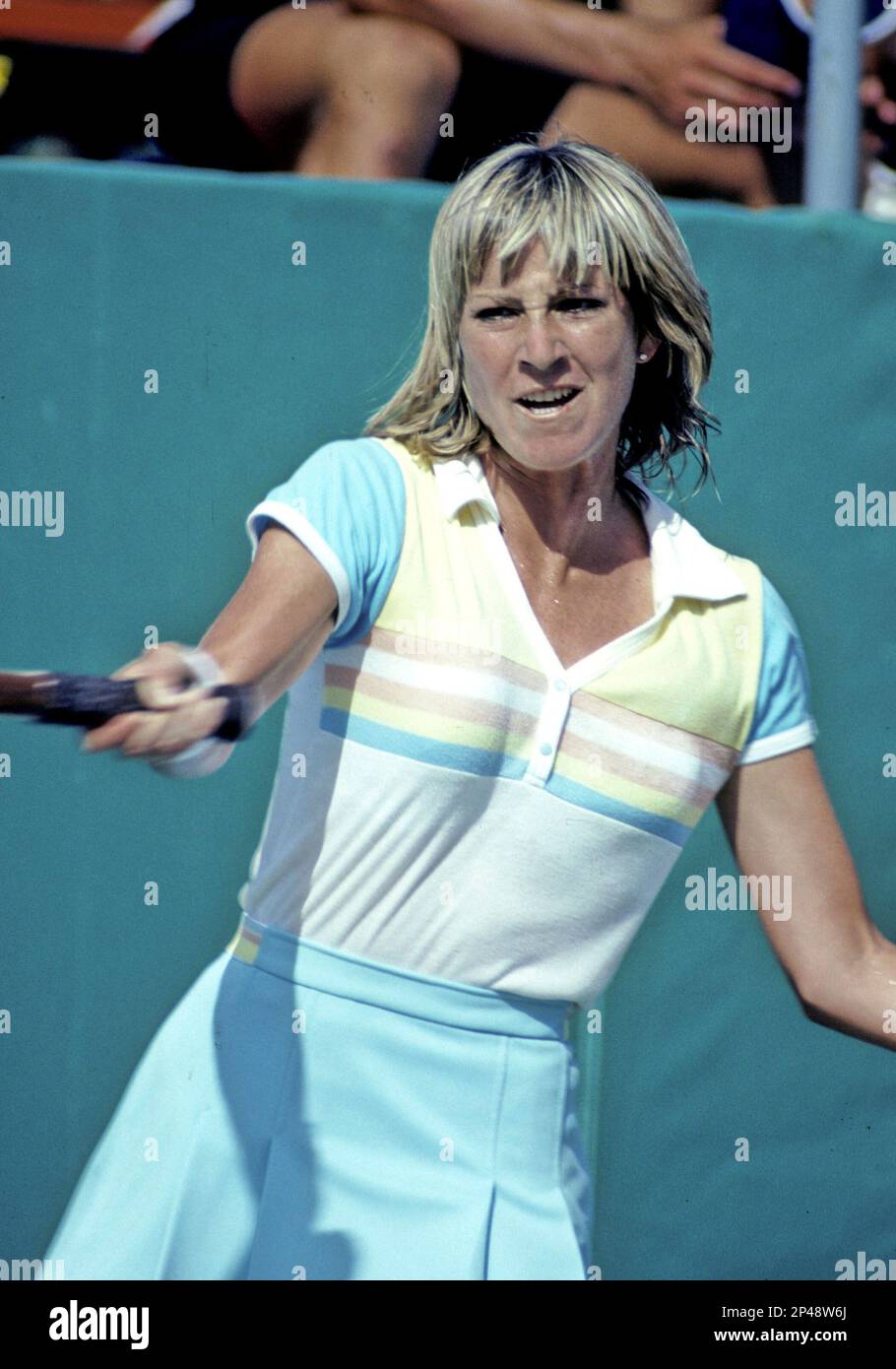 Chris Evert competes in the Lipton Tennis Tournament in 1980. (AP Photo ...