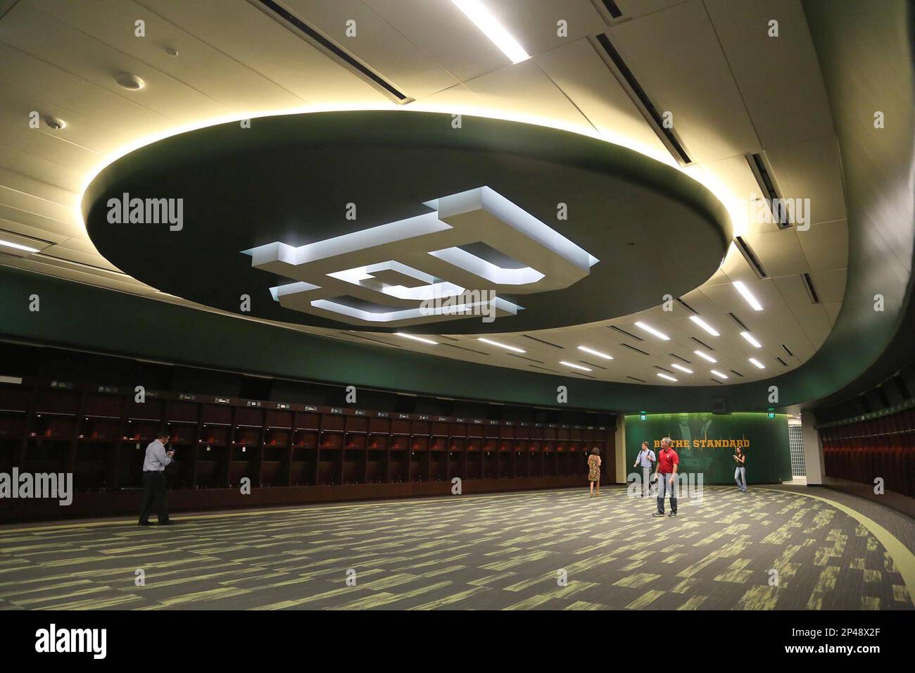 Visitors tour the new Baylor locker room at the nearly completed Baylor ...