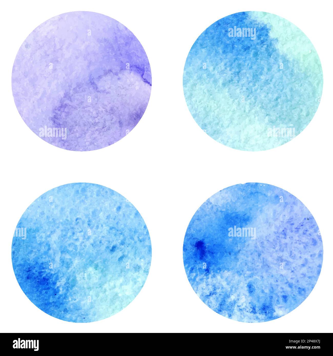 Watercolor blue winter frost circle vector texture background isolated ...