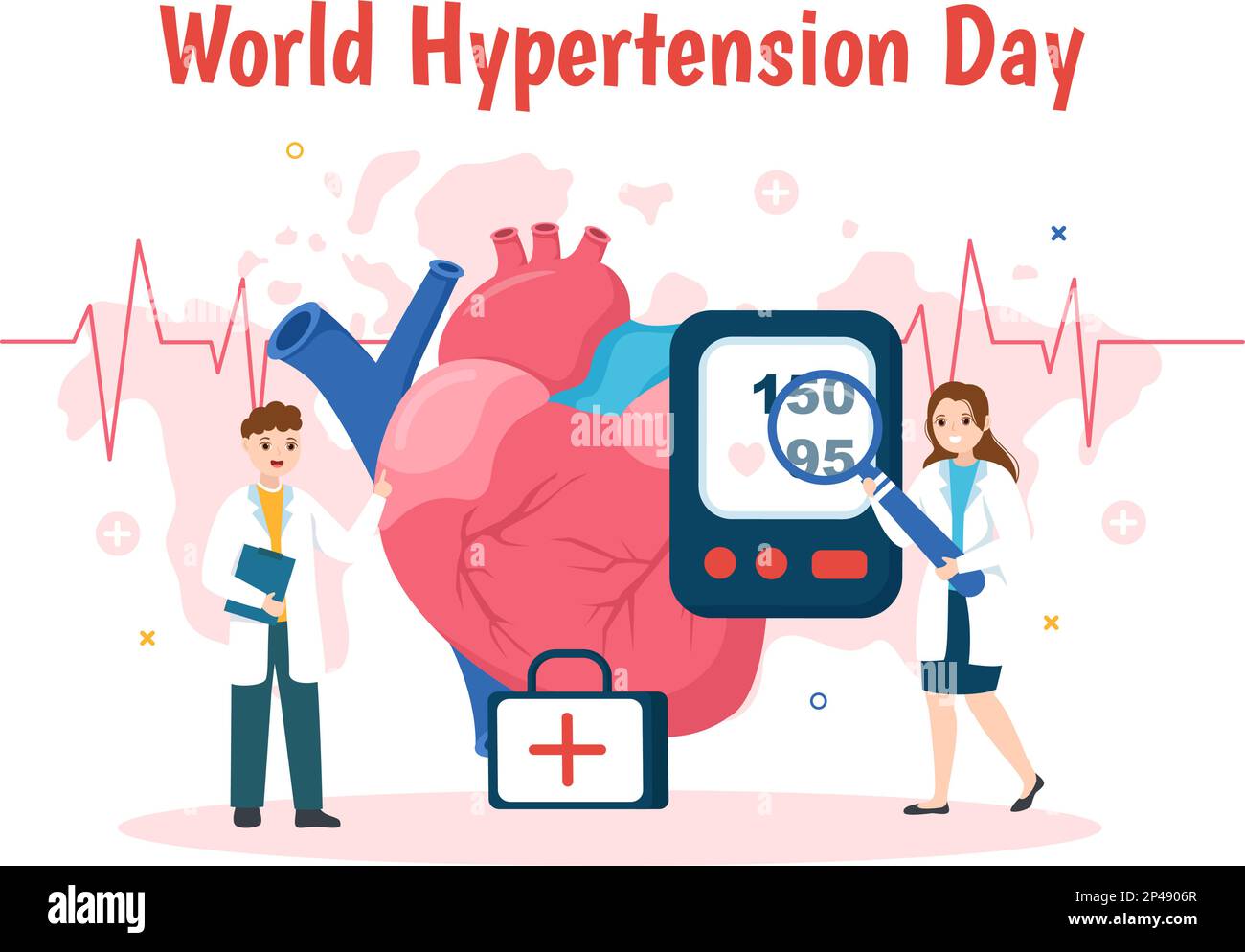 World Hypertension Day on May 17th Illustration with High Blood ...