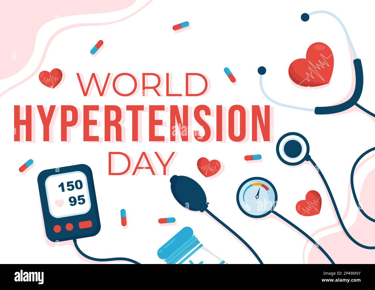 World Hypertension Day on May 17th Illustration with High Blood ...