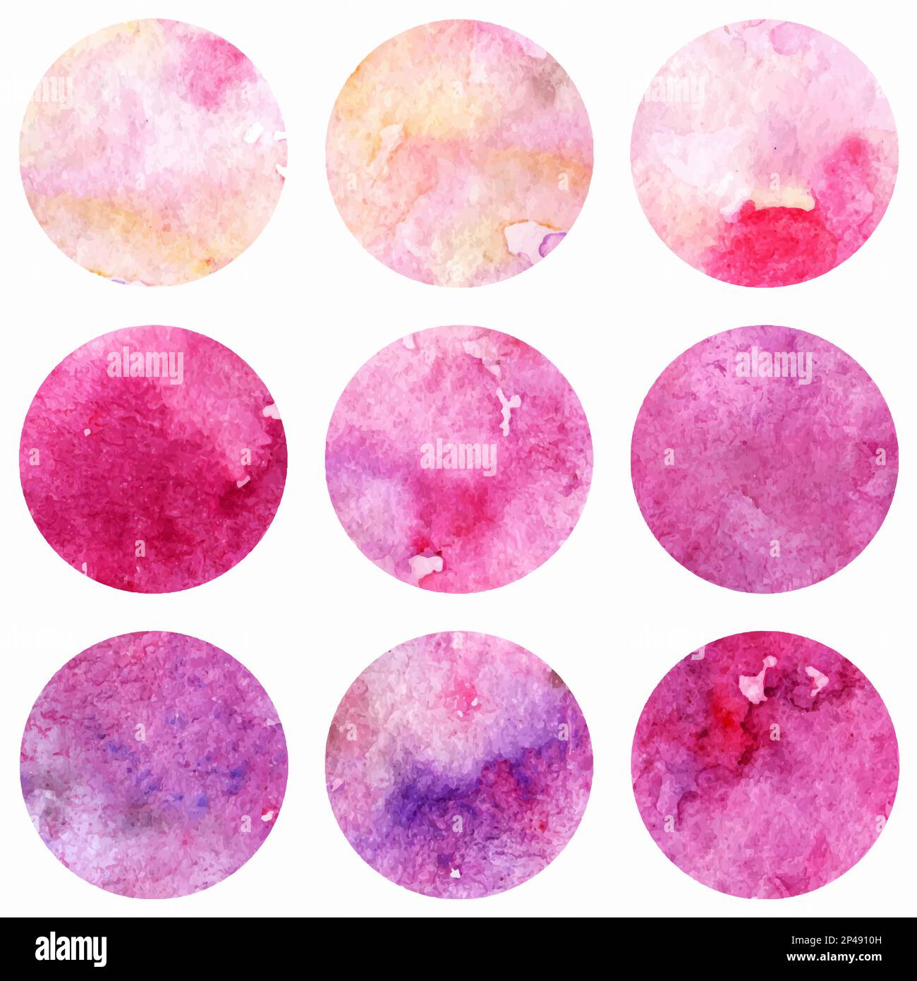 Watercolor sweet pink purple vector texture circles isolated Stock ...