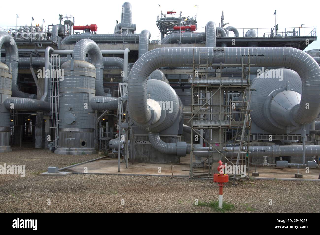 Tangguh LNG plant pipework and vessels, Tangguh LNG (Liquified Natural ...
