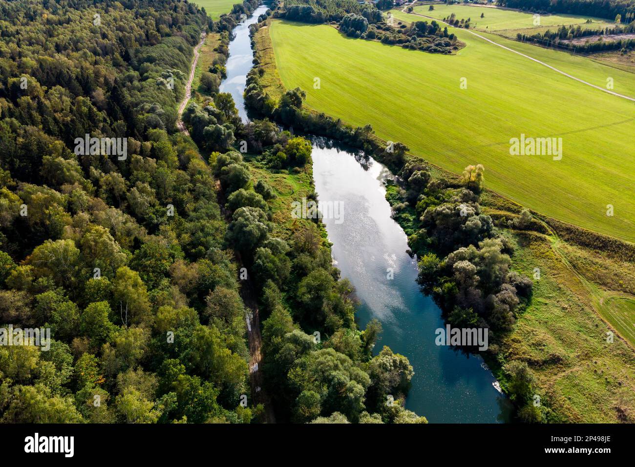 Drone flight over flowing forest hi-res stock photography and images ...