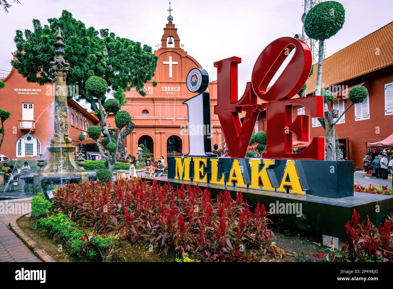 Malacca, Malaysia - I love Melaka sign Stock Photo - Alamy