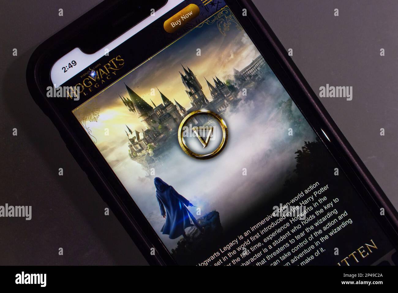Website of Hogwarts Legacy in an iPhone. Hogwarts Legacy is an open ...