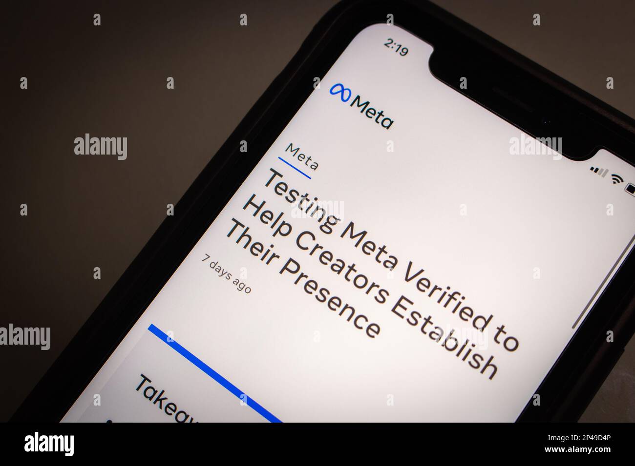 Vancouver, CANADA - Feb 26 2023 : “Testing Meta Verified to Help ...