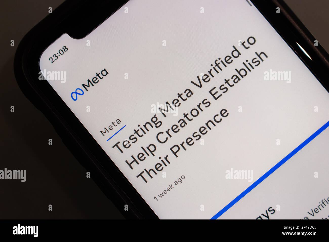 Vancouver, CANADA - Feb 26 2023 : “Testing Meta Verified to Help ...