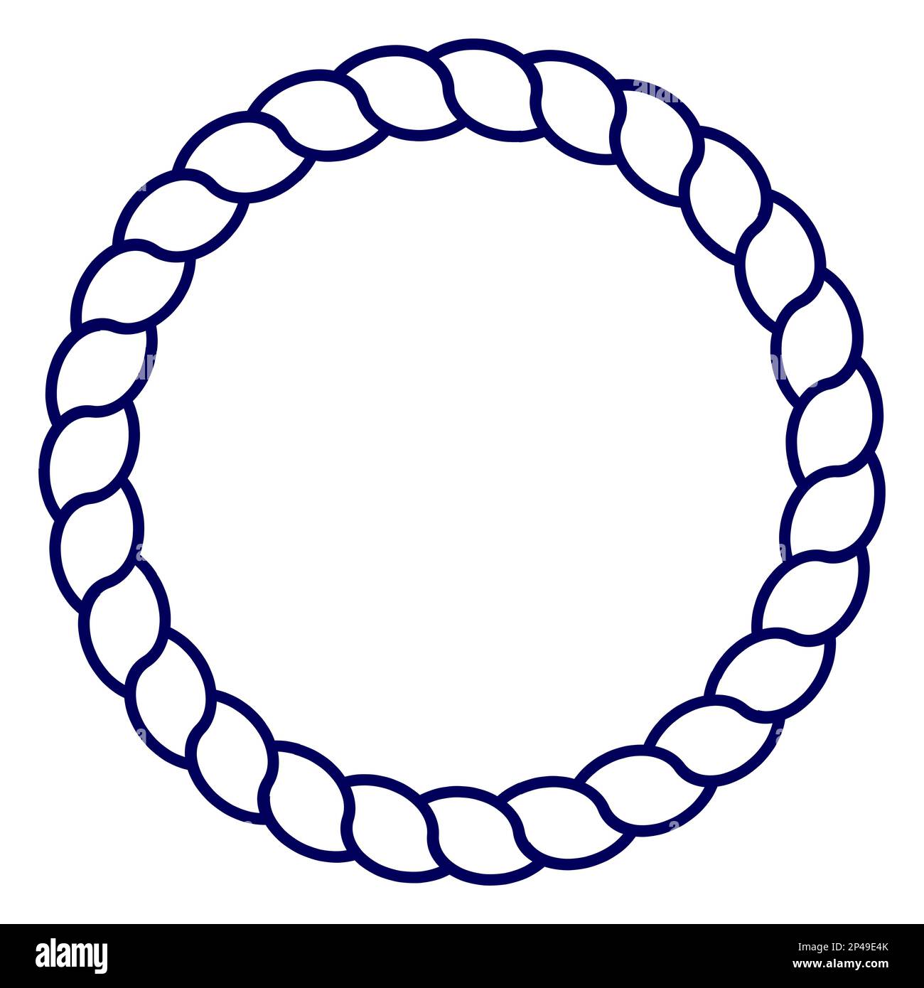 Circle blue navy rope vector line art isolated Stock Vector Image & Art - Alamy