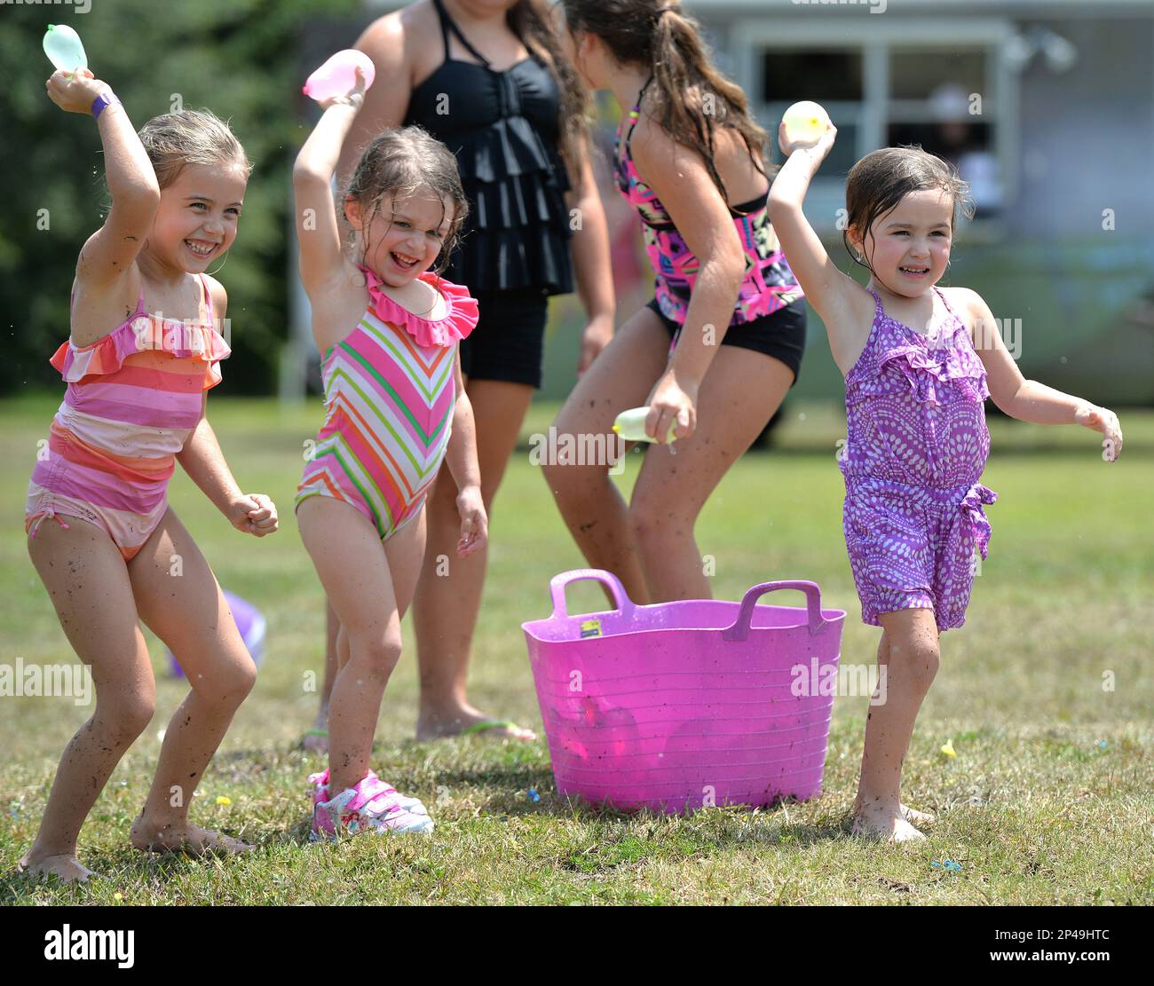 From left-right, Ella Summanen, 5, Danielle Potash, 4 and Harlee ...