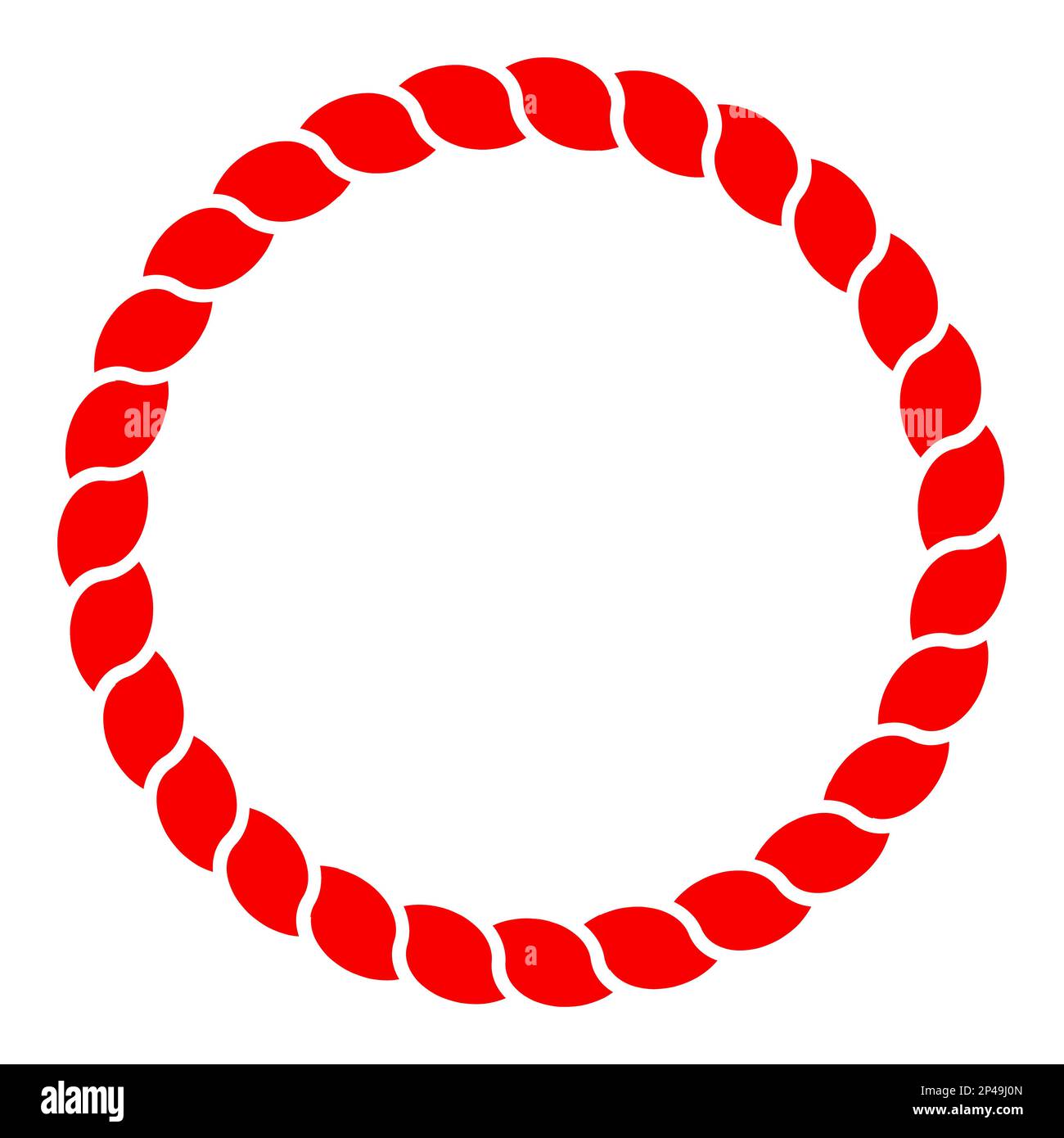 Circle red rope vector line art isolated Stock Vector Image & Art - Alamy