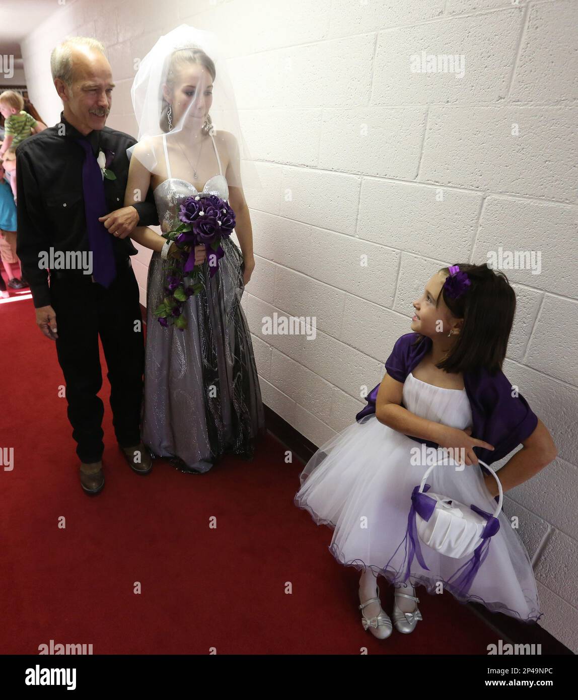 Jeff Petty and his daughter Janena Petty give flower girl, Addison ...