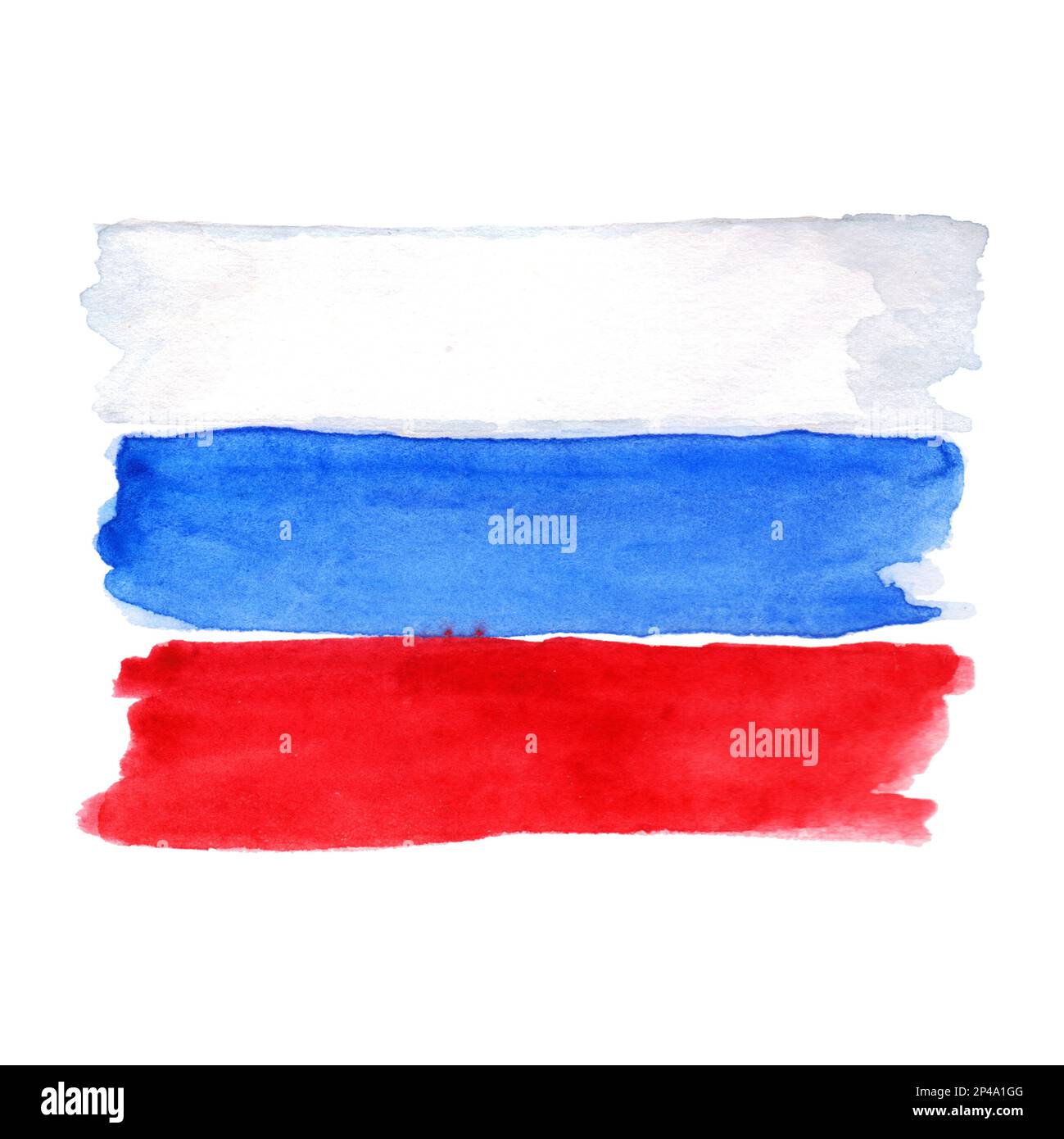 Watercolor Russia Russian flag 3 three color isolated art Stock Photo ...