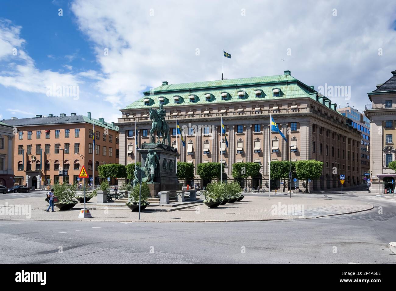 Architectural detail of Gustav Adolfs torg, a public square located in ...