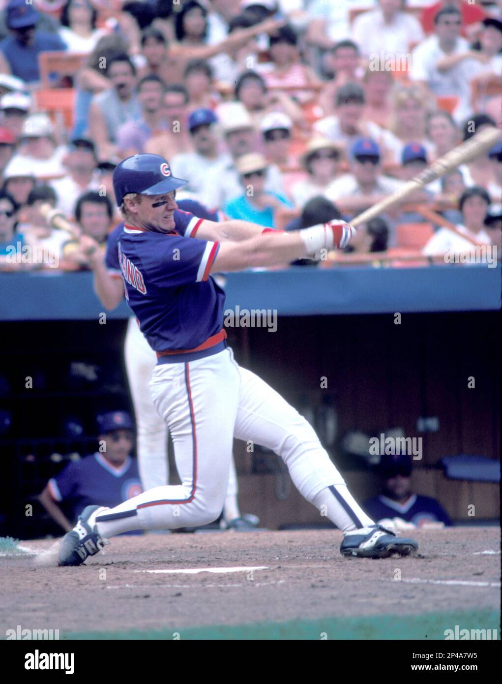 Chicago Cubs Keith Moreland(6) in action during a game from the 1986 ...