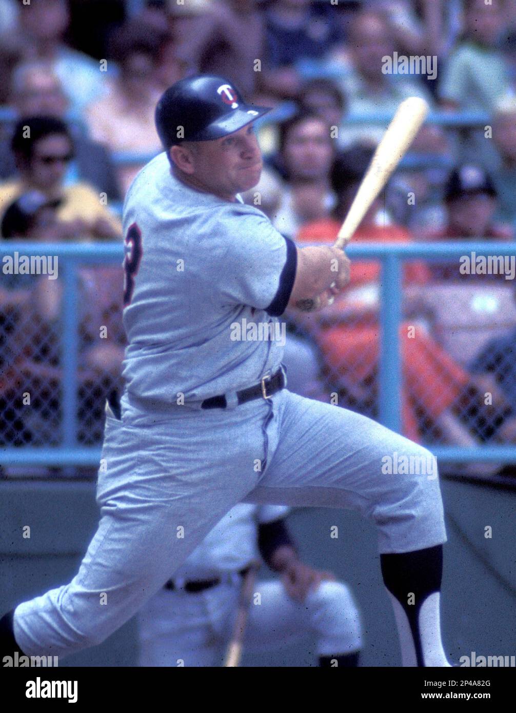 Minnesota Twins Harmon Killebrew(14) in action during a game from his ...