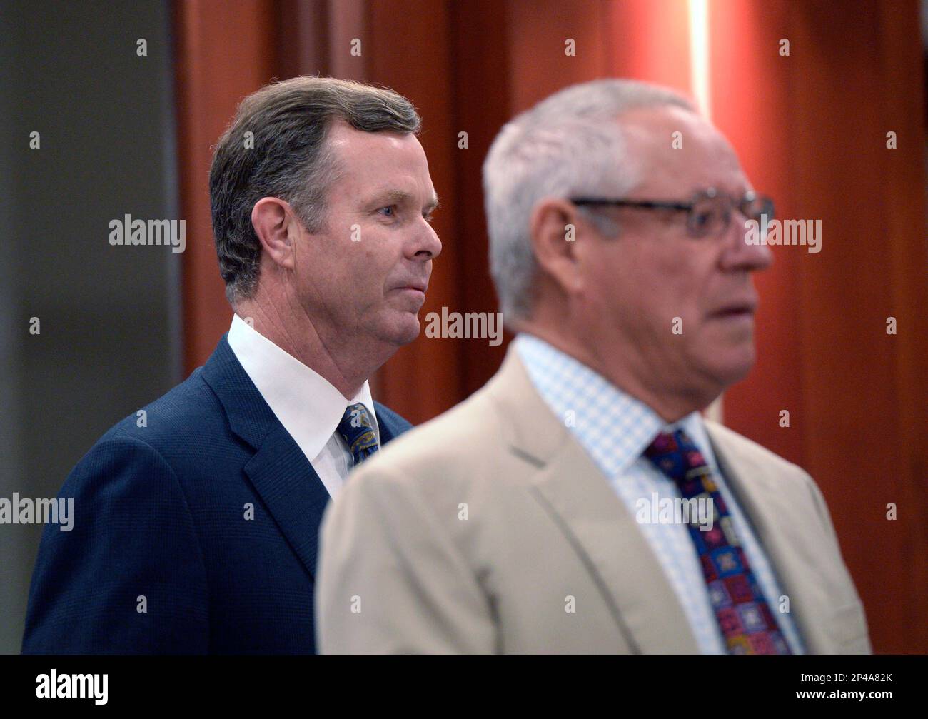 Former Utah attorney general John Swallow, left, and his attorney ...
