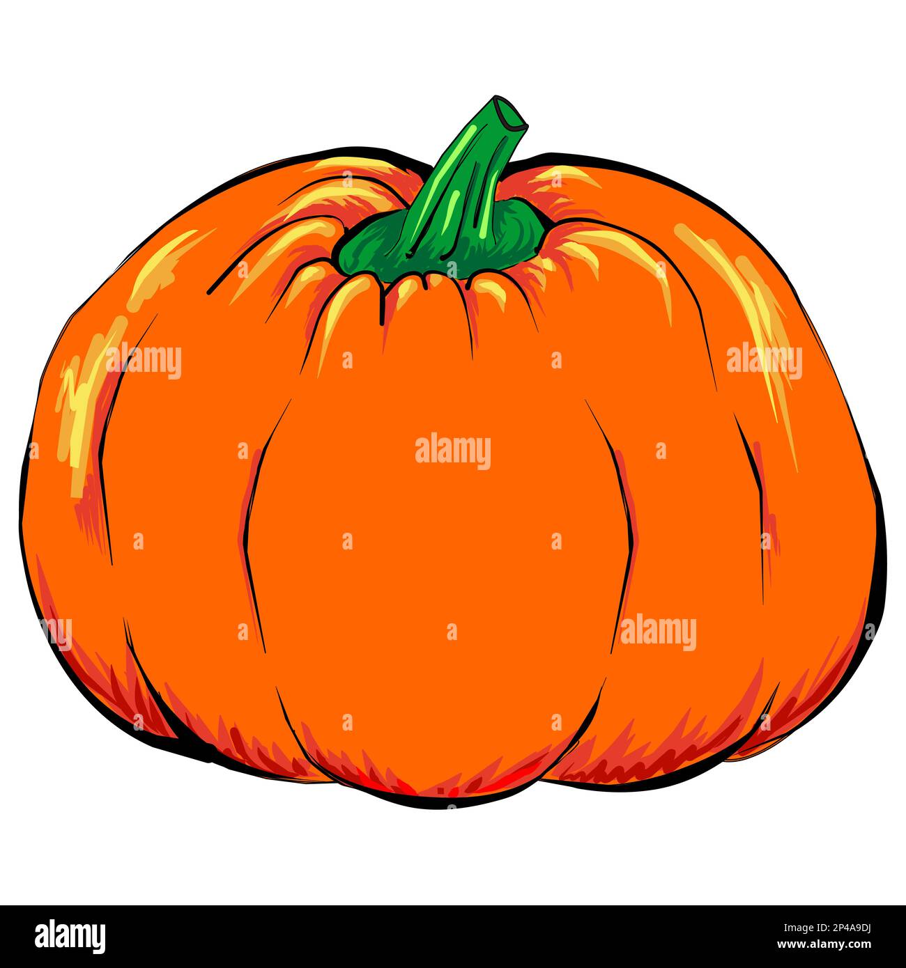 Halloween Jack O Lantern Orange Pumpkin Vegetable Isolated Vector Stock