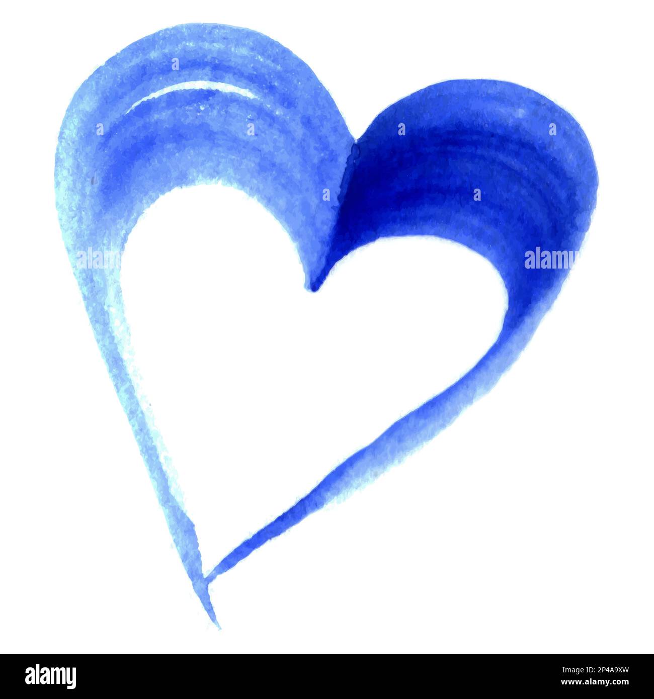 Watercolor blue heart love symbol isolated vector Stock Vector Image ...