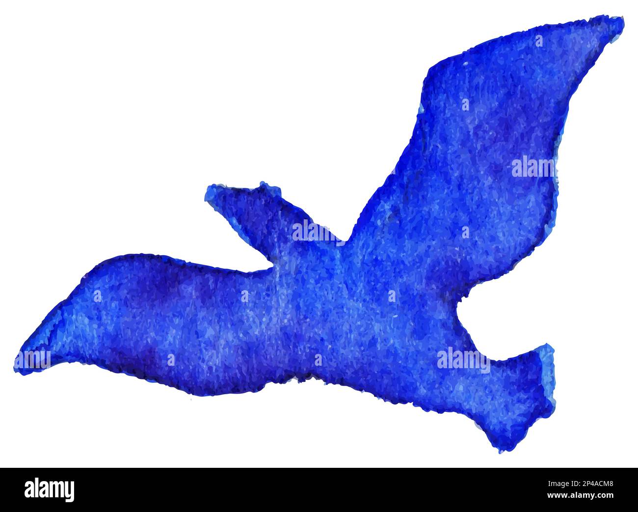 Watercolor vector hand drawn blue violet bird isolated Stock Vector ...