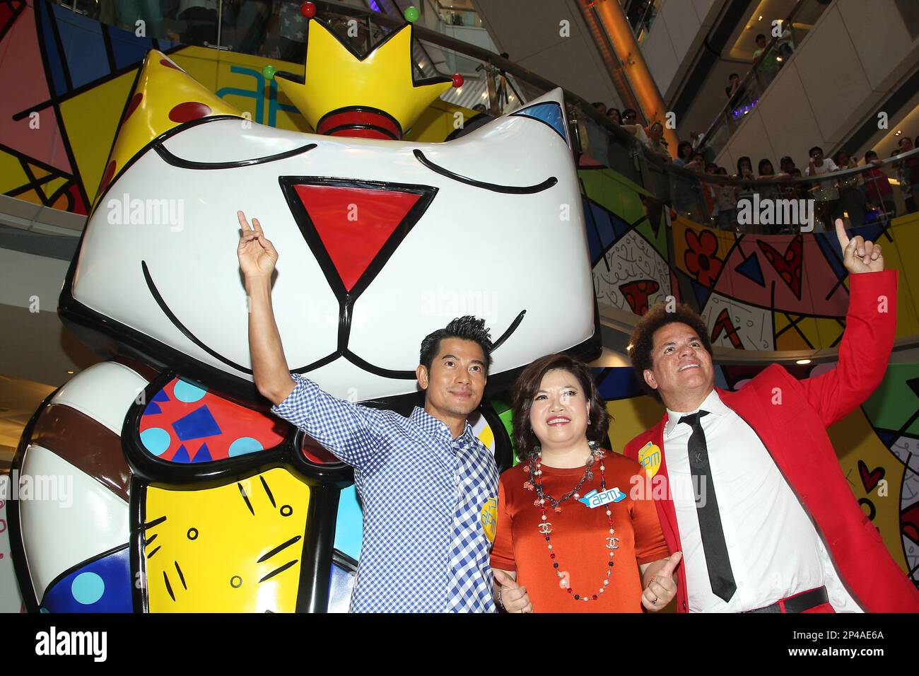 Singer and actor Aaron Kwok attends Romero Britto art activity in Hong ...