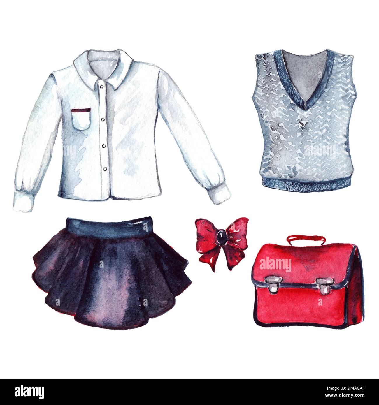 School clothes pupil uniform form fashion look set isolated Stock Photo ...