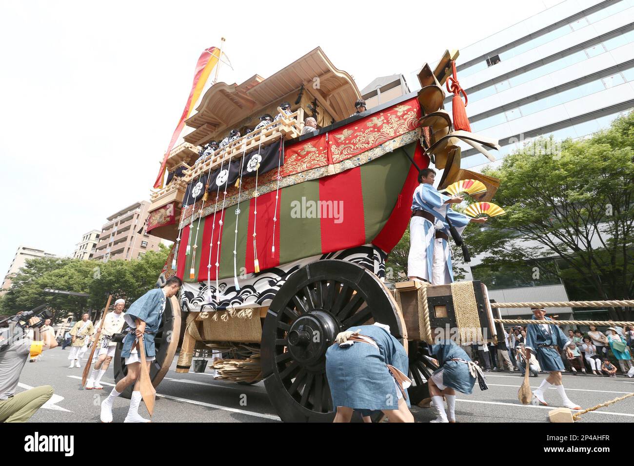 The Ofunehoko float parades in Nagagyo Ward, Kyoto on July 24, 2014 ...