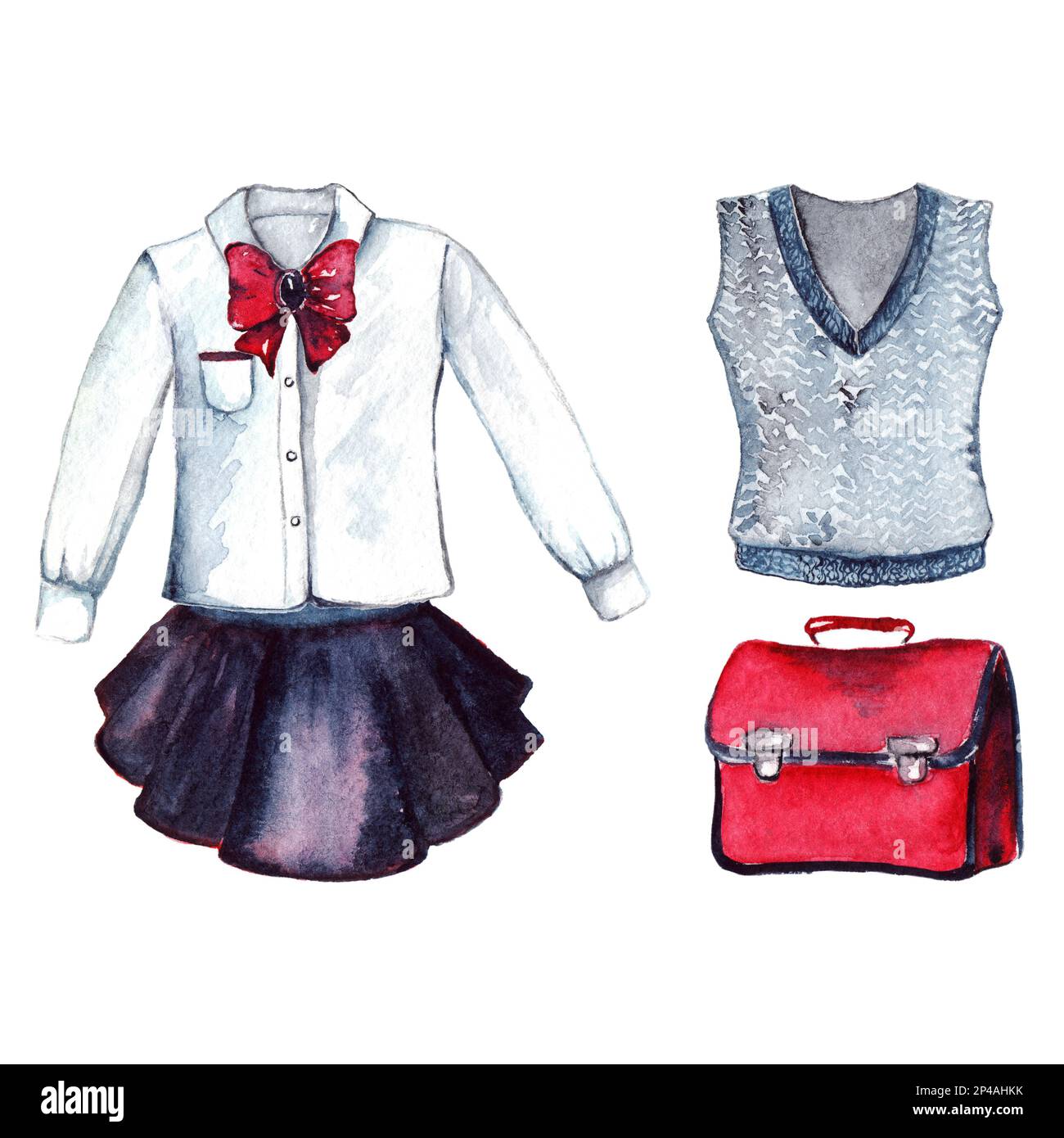 School clothes pupil uniform form fashion look set isolated Stock Photo ...