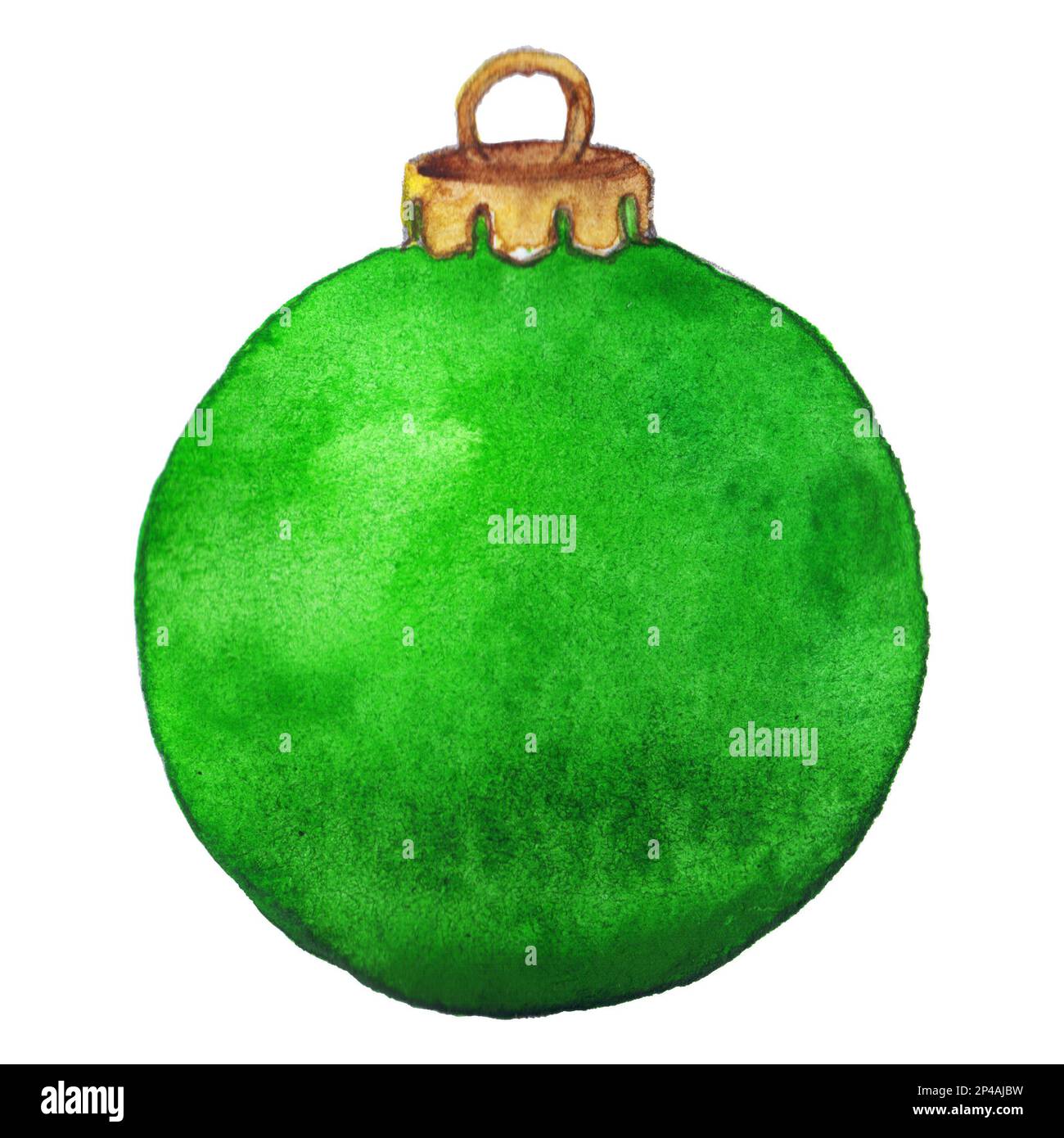 Watercolor green shine glass Christmas ball isolated Stock Photo - Alamy